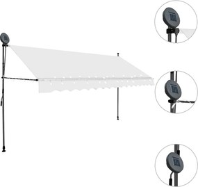 Ručně zatahovací markýza s LED světlem 350 cm krémová 145874