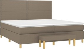 Box spring postel s matrací taupe 200x200 cm textil 3137105