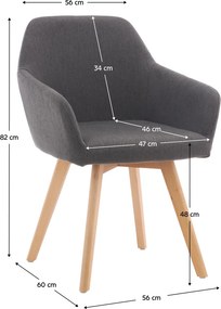 Designové křeslo, tmavě šedá/buk, CLORIN 2 NEW