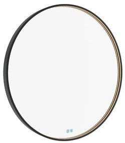Nimco - Zrcadlo s LED osvětlením, průměr 100 cm, dotykový senzor, černá ZPC 31004RVX-90