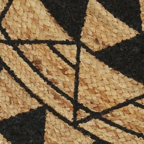 Ručně vyrobený koberec z juty s černým potiskem | 150 cm
