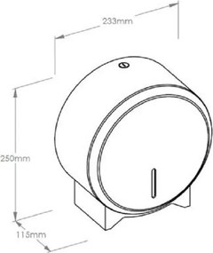 Merida STELLA MINI - nerezový zásobník na toaletní papír JUMBO 190, černý