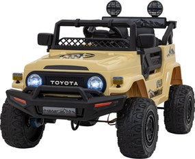 Ramiz Elektrické autíčko Toyota FJ Cruiser béžové + ovladač + pohon 4x4 + LED a audio + EVA kola + plynulý rozjezd