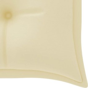 Lavice Batavia s krémovou poduškou 150 cm masivní teakové dřevo 3100843