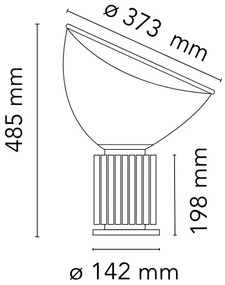 Flos F6604009 Taccia small LED, designová lampa se stmívačem, 16W LED 2700K, sklo/matná bílá, výška 48,5cm