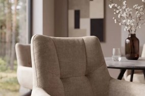 Designová otočná židle Vondila béžový samet