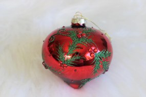 Tradiční červeno zelené vánoční ozdoby 3ks 10cm