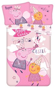 Růžové dětské bavlněné povlečení Jerry Fabrics Peppa Pig, 140 x 200 cm