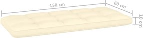 Zahradní lavice a krémové podušky 179 cm impregnovaná borovice 3065758
