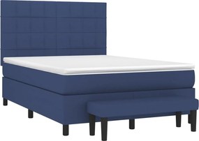Box spring postel s matrací modrá 140x200 cm textil 3136603