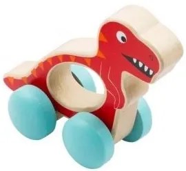 Small Foot Dřevěná hračka do ručičky Dinosaurus - červený