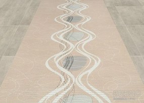 Breno Koupelnová pěnová předložka SOFTY-TEX 79838 abstraktní motiv, šíře 65 cm, Béžová/Vícebarevné