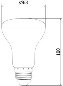 Mexen Nova, LED žárovka E27, R63, 12W, Teplá - 3000K, 1260 lm - L104-E27-1230-01