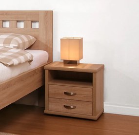BMB Noční stolek dvouzásuvkový - rádiusové hrany - imitace dřeva Dekor: Bílá