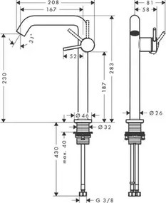 Hansgrohe Tecturis S - Umyvadlová baterie | CoolStart | EcoSmart | kar