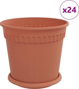 Květináče 24 ks Cihlově červená Plast 3403265