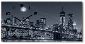 Wallmuralia Skleněné hodiny na stěnu Manhattan New York 60x30 cm