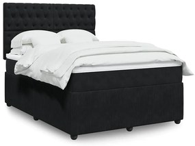 Box spring postel s matrací černá 140 x 190 cm samet 3292342