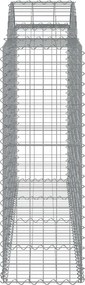 Klenuté gabionové koše 10ks 200x50x120/140cm pozinkované železo 3146349