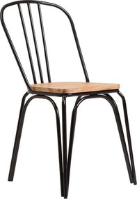 Černá jídelní židle z jilmového dřeva District – Premier Housewares