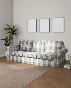 Potah na pohovku IKEA Ektorp 3-místná rozkládací, NOVÝ MODEL 2013 barva šedá látka pletený vzor, vzorované