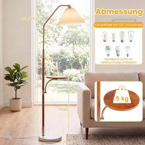Costway Stojací lampa 160 cm s policí skládaného papírového stínidla