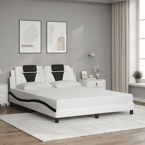 Rám postele Viana s LED bez matrace bílý a černý 160x200 cm 3214035