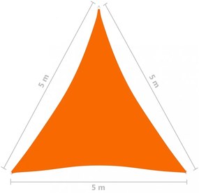 Stínící plachta trojúhelníková 5 x 5 x 5 m oxfordská látka Dekorhome Krémová