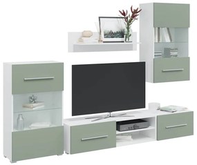 5dílná TV stolky s LED osvětlením olivově zelená kompozit 3324232