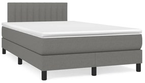 Box spring postel s matrací a LED tmavě šedá 120x190 cm textil 3270054