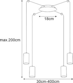 Lustr pavouk Kaja PUERTO 4892/4×bodovka GU10