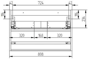 Mereo Aira koupelnová skříňka s keramickym umyvadlem 81 cm dub CN721