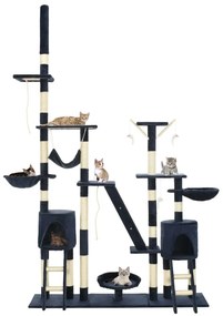 Škrabadlo pro kočky se sisalovými sloupky 230-250 cm modré 170621