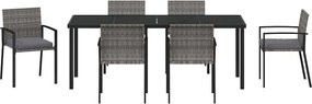 Zahradní jídelní souprava 6 ks Šedá Práškově lakovaná ocel 3379245