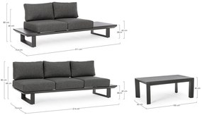 BIZZOTTO Zahradní rohová sestava KONNOR antracit 0662758