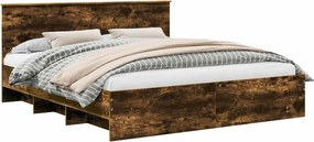 Rám postele s čelo Kouřový dub 200 x 200 cm Kompozitní dřevo 3408820