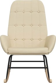 Houpací křeslo krémové textil 341255