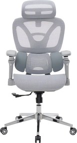 Kancelářská ergonomická židle PORTE II — síťovina, šedá