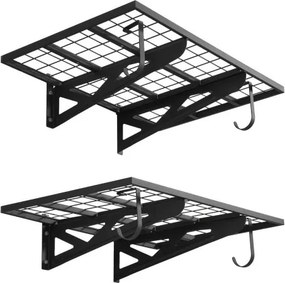 Dvoupatrový vysoce odolný nástěnný regál do garáže, 610 × 914 mm VEVOR – 914 × 620 × 210 mm