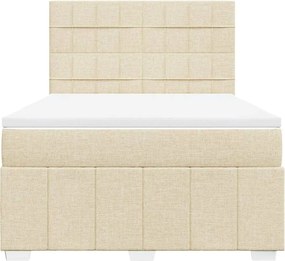 Box spring postel s matrací krémová 140x190 cm textil 3293968