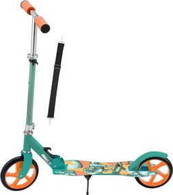 Dětská koloběžka s velkými koly a popruhem, Dino - mint