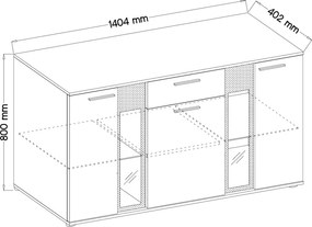 FALCO Komoda Silos LAMELY dub artisan/bílá