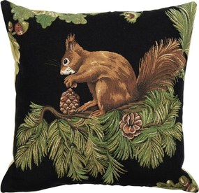 Gobelínový polštář s veverkou a šiškou Gobelin Squirrel Pinecone - 45*45*16cm