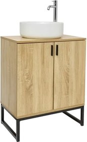 Koupelnová skříňka s umyvadlem Ceramia Easy 60x73x36 cm světlý dub lesk EASYUMDB4