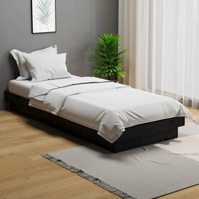 vidaXL Rám postele masivní dřevo 75 x 190 cm Small Single [819933] Barva: Černá