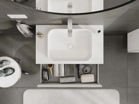 Mexen Rivel, koupelnová skříňka 80 cm, 2 zásuvky, drážkovaná, bílá matná, 91A20-08047-2-BFF01