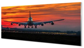 akrylový obraz West mraky letadla 120x60 cm