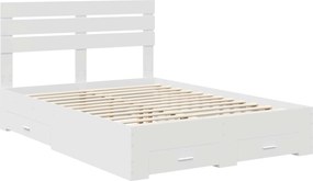 Rám postele se zásuvkou Bílá 160 x 200 cm Kompozitní dřevo 3411622