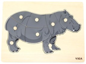 Dětské dřevěné puzzle vkládačka Montessori Viga Hroch