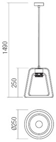 Redo 01-1612 závěsné svítidlo Owu matně černé, E27, ø25cm